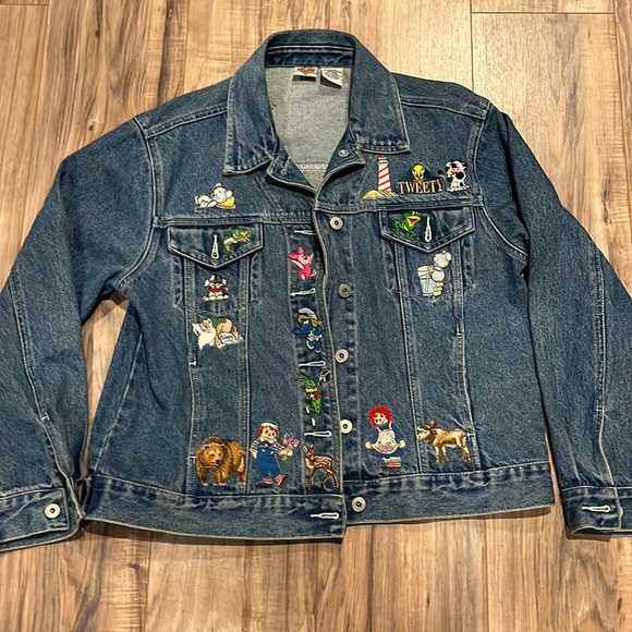 Warner Bros. | Jackets & Coats | Vintage Looney Tunes Denim Tweety Bird ...